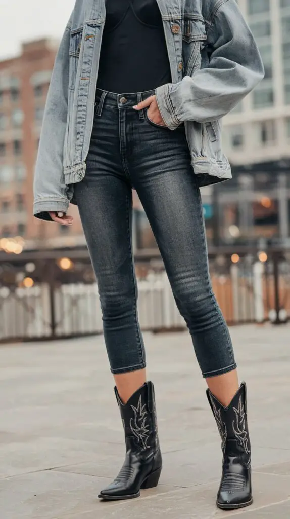 Crop Jeans and Cowboy Boots Outfits That'll Have You Slayin' Like a ...