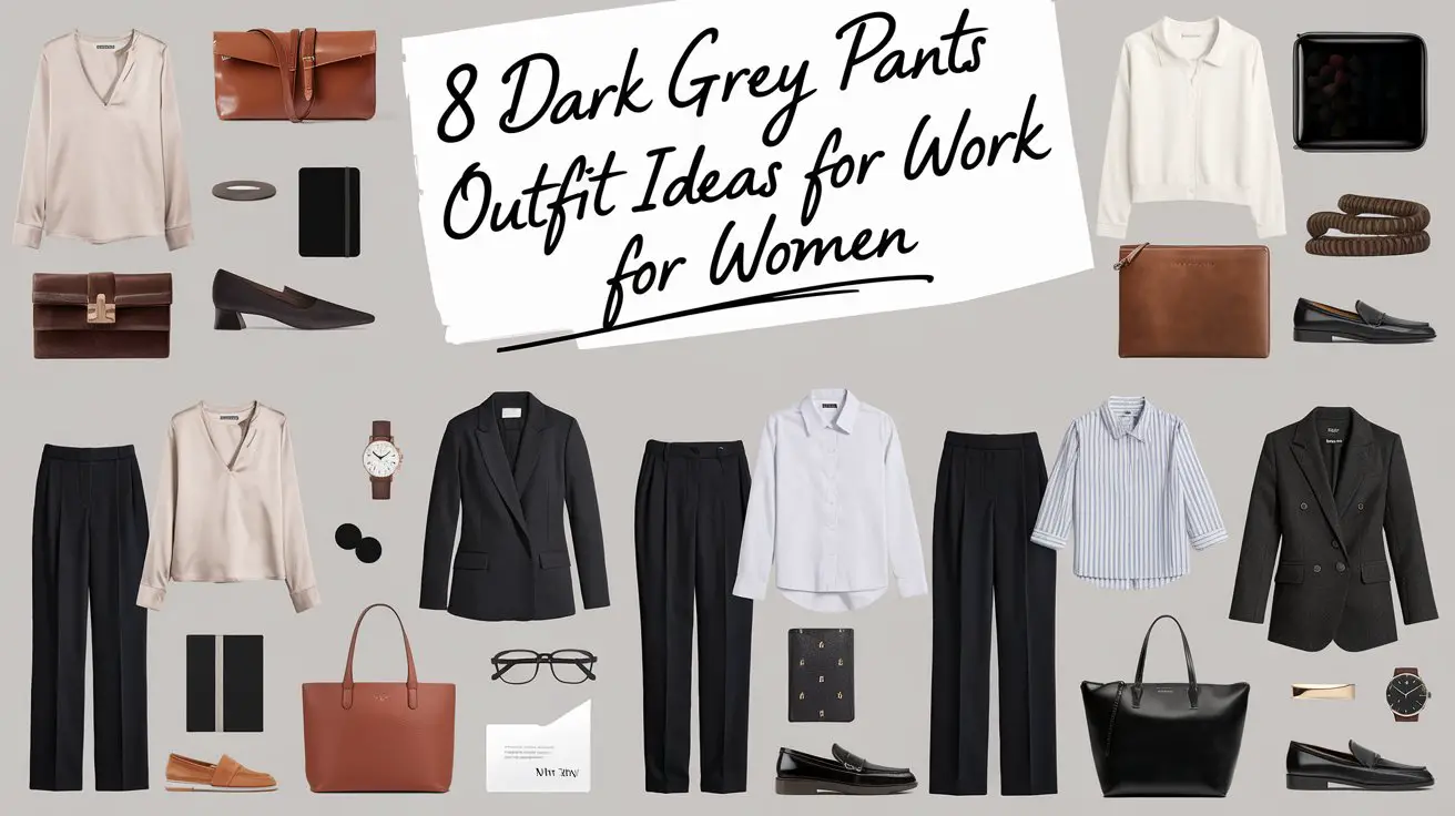 8 Dark Grey Pants Outfit Ideas for Work for Women That Command the Office